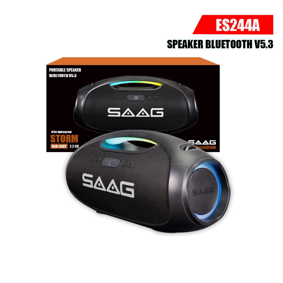 ลำโพงบลูทูธ SAAG รุ่น STORM (ES244A) SPEAKER BLUETOOTH RGB (BLACK) | Shopee Thailand