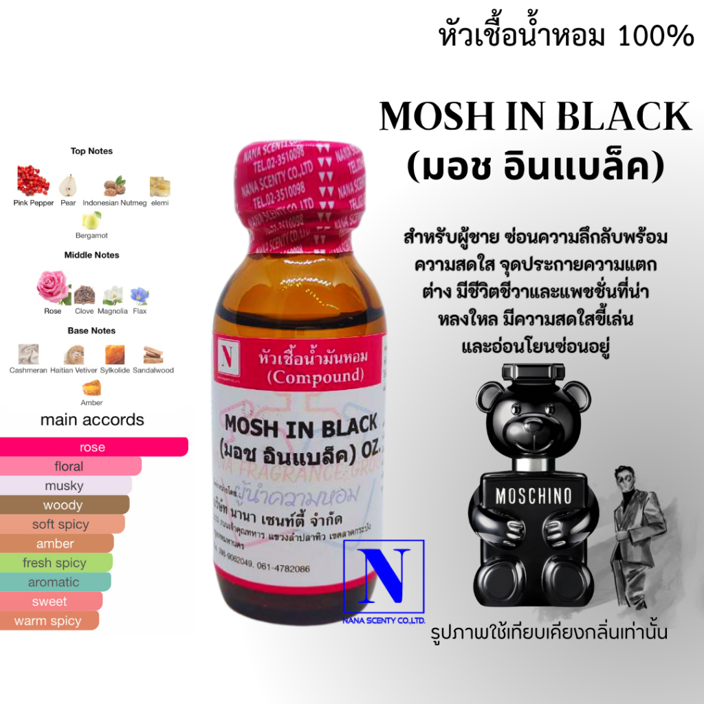 หัวเชื้อน้ำหอม 100% กลิ่นมอช อินแบล็ค (MOSH IN BLACK) | Shopee Thailand