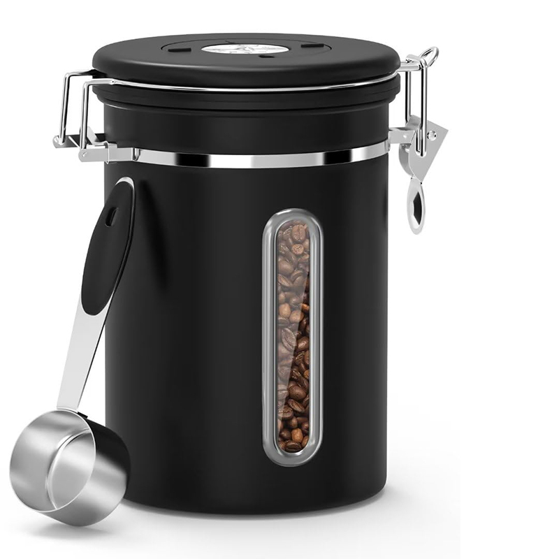 freesky 1.2L/1.5L/1.8L 304 กระป๋องกาแฟสแตนเลส, ภาชนะบรรจุอาหารสแตนเลสสตีลพร้อมตัวติดตามวันที่และ ...