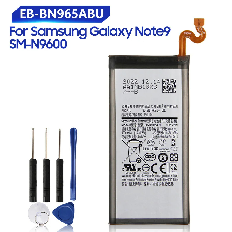 แบตเตอรี่แท้ EB-BN965ABUสำหรับ Samsung Galaxy Note 9 Note9 SM-N9600 N9600แบบชาร์จไฟได้ ความจุ ...