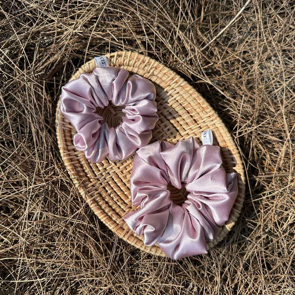 SUAVEE ยางรัดผม รุ่นยางเกลียว ผ้าซาติน สี Pinkgold | Shopee Thailand