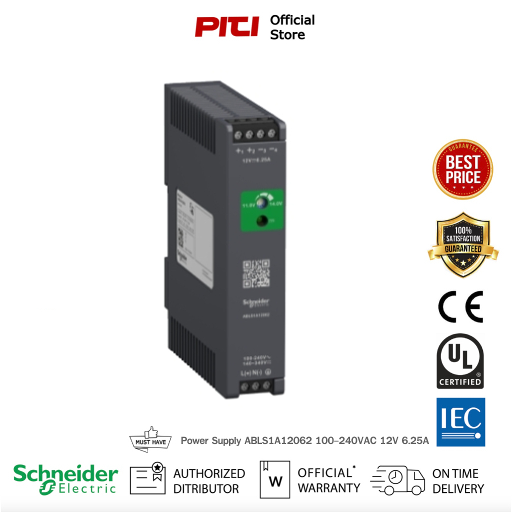 Schneider ABLS1A12062 100-240VAC 12V 6.25A ABLS Regulated Power Supply ...