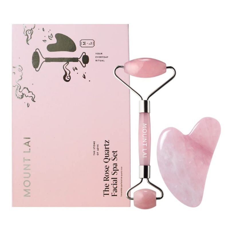 Mount Lai Rose Quartz Facial Spa Set A Powerful Tool Pairing to De Puff Soothe Lift the Skin กัว ...