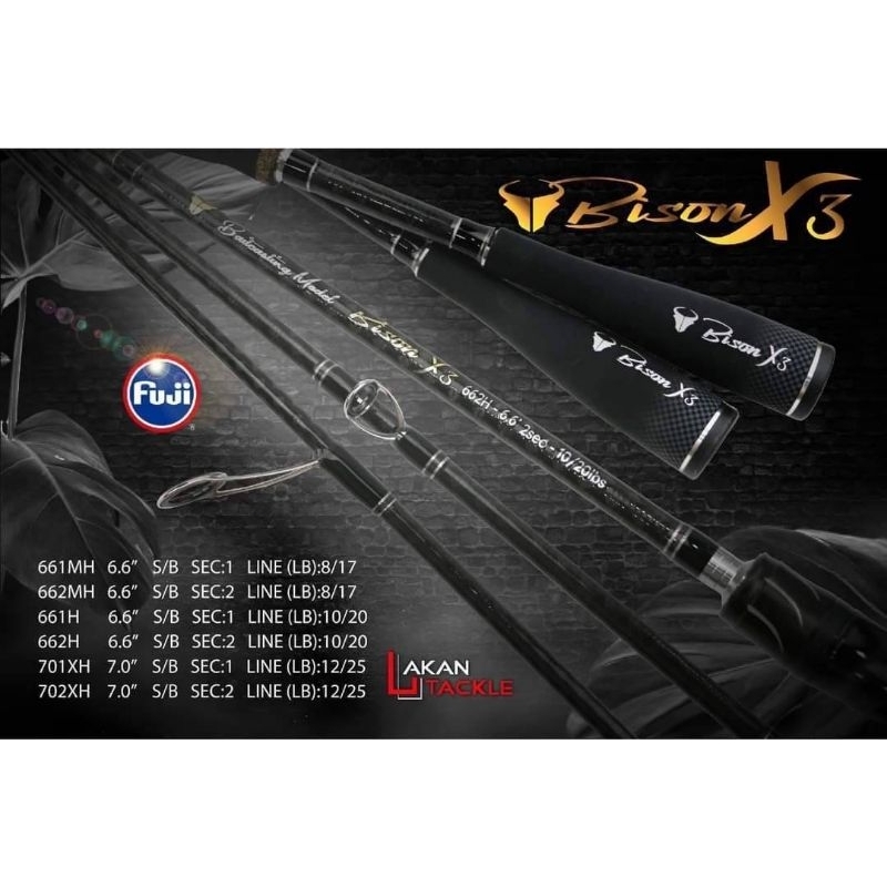 คันBISON X3 เบท/สปินท่อนเดียวและสองท่อน2024 | Shopee Thailand