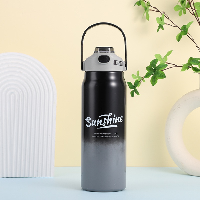 900ml/1500ml/1800ml ความจุขนาดใหญ่ 2 หัว 30oz ฝาพร้อมที่จับและฟาง 304 สแตนเลสถ้วยน้ำร้อนเย็น ...