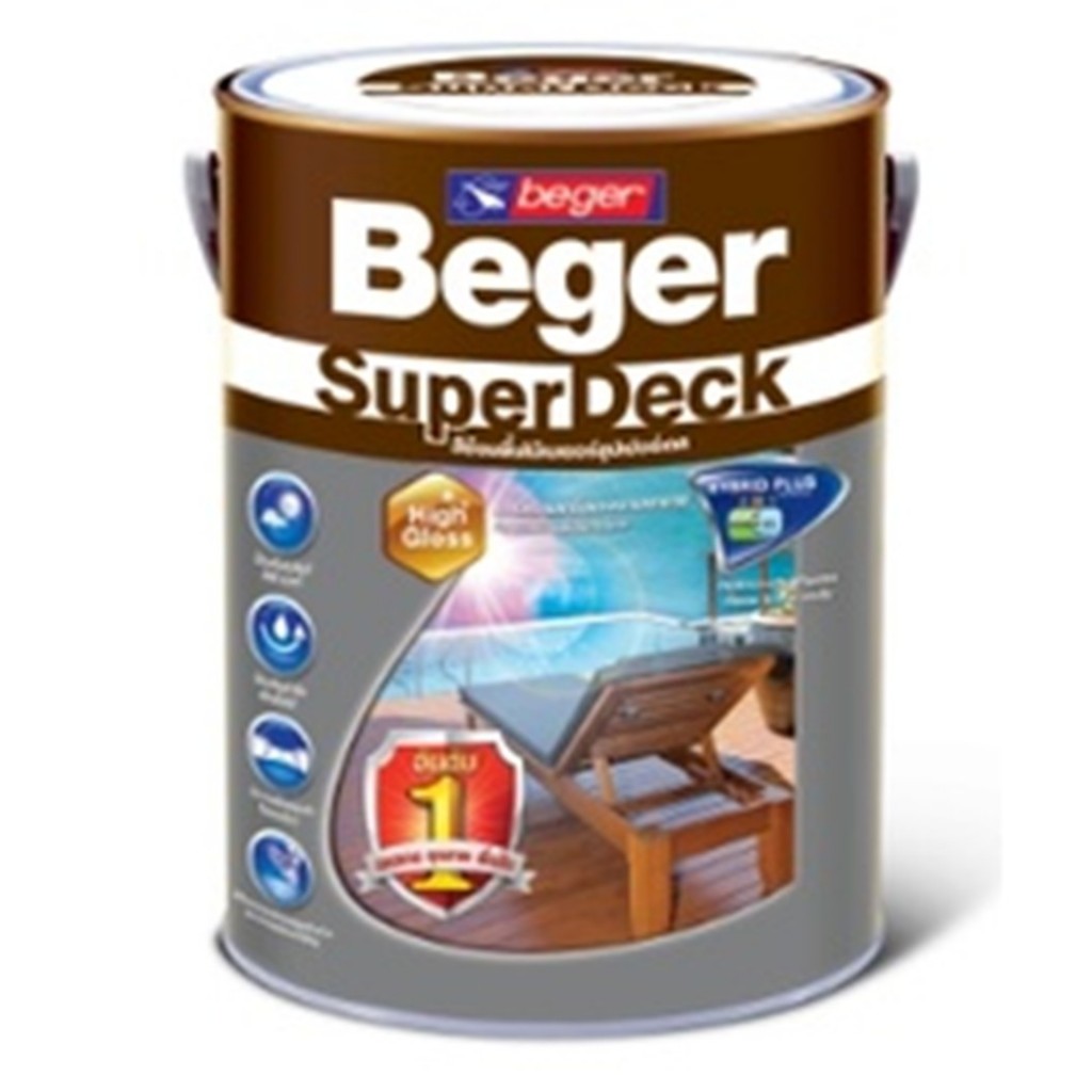 สีย้อมพื้นไม้ เบเยอร์ ซูปเปอร์เดค (Beger SuperDeck) สำหรับคนชอบ ความเงางาม และด้าน โชว์ลายไม้ ทา ...