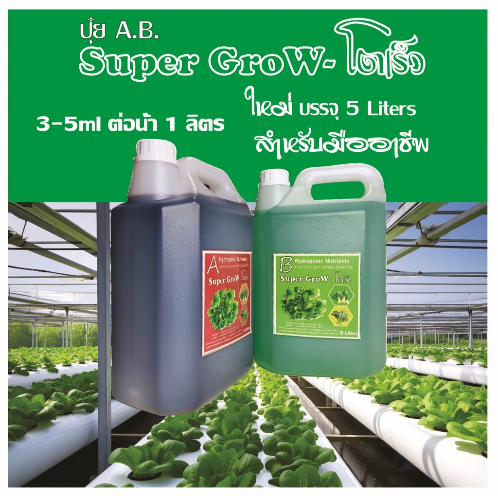 ปุ๋ย AB Super GroW-โตเร็ว !!! ใหม่ !!! ขนาด 5 ลิตร | Shopee Thailand