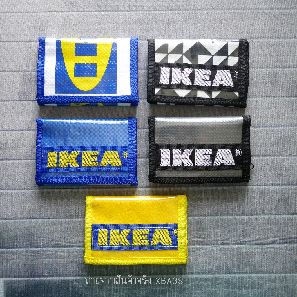 IKEA remake wallet กระเป๋าสตางค์3พับ หุ้มพลาสติกใส กันน้ำ มีห่วงใส่โซ่ ...