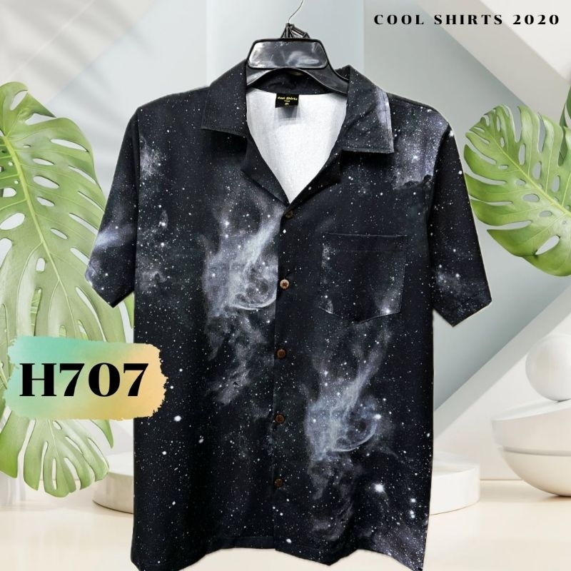 เสื้อฮาวาย ผ้าใหม่อิตาลี กาแล็กซี่ H707 | Shopee Thailand