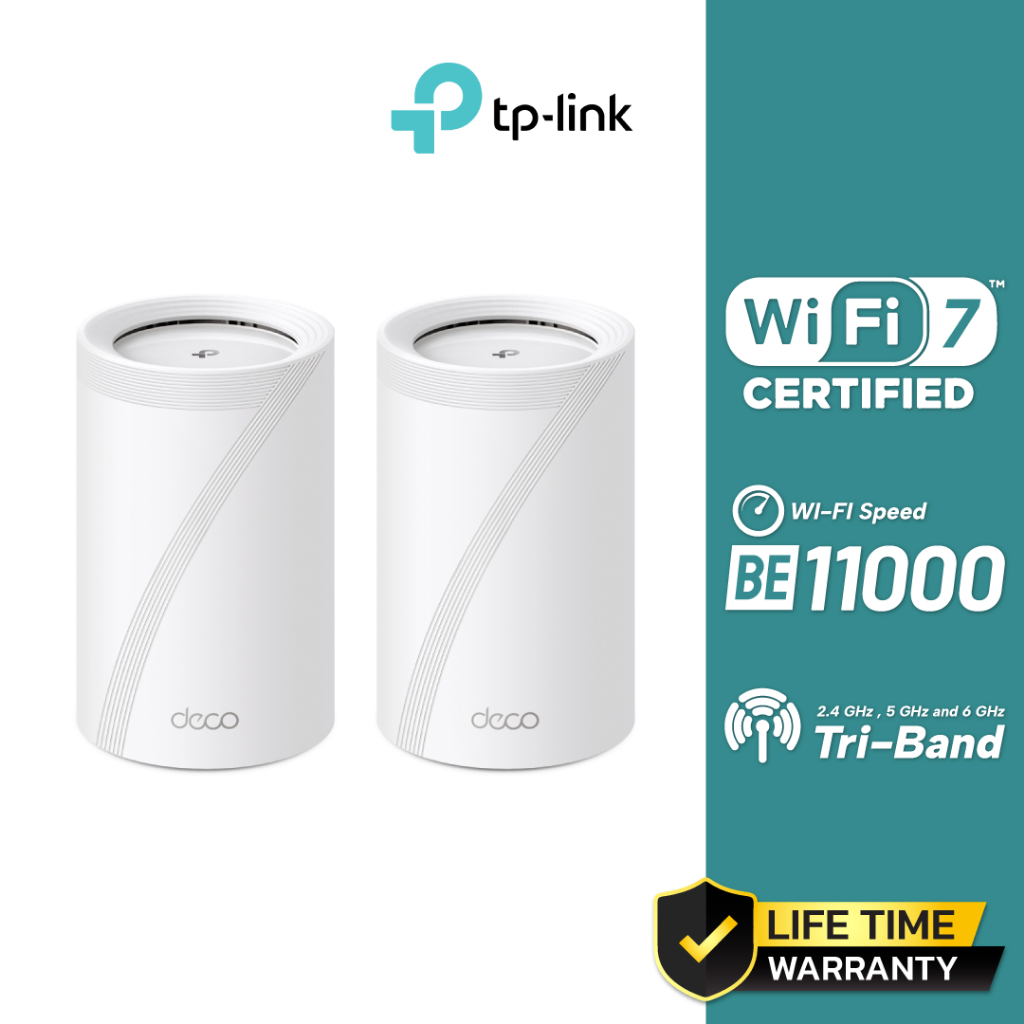 TP-Link BE11000 Whole Home Mesh WiFi 7 System รุ่น Deco BE65(2-Pack ...