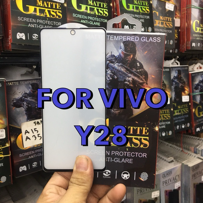 ฟิล์มกระจกเต็มจอ(แบบด้าน) รุ่น ViVO Y28(4G)/(5G)ป้องกันรอยนิ้วมือ ถนอมสายตาป้องกันการกระแทก ...