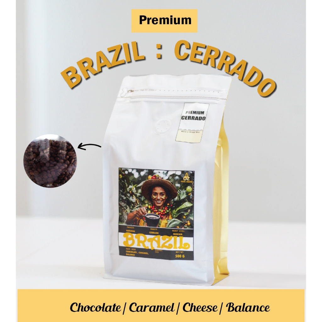 Brazil Cerrado Premium เมล็ดกาแฟ Single คั่วกลาง Oz Coffee Roaster Shop ...