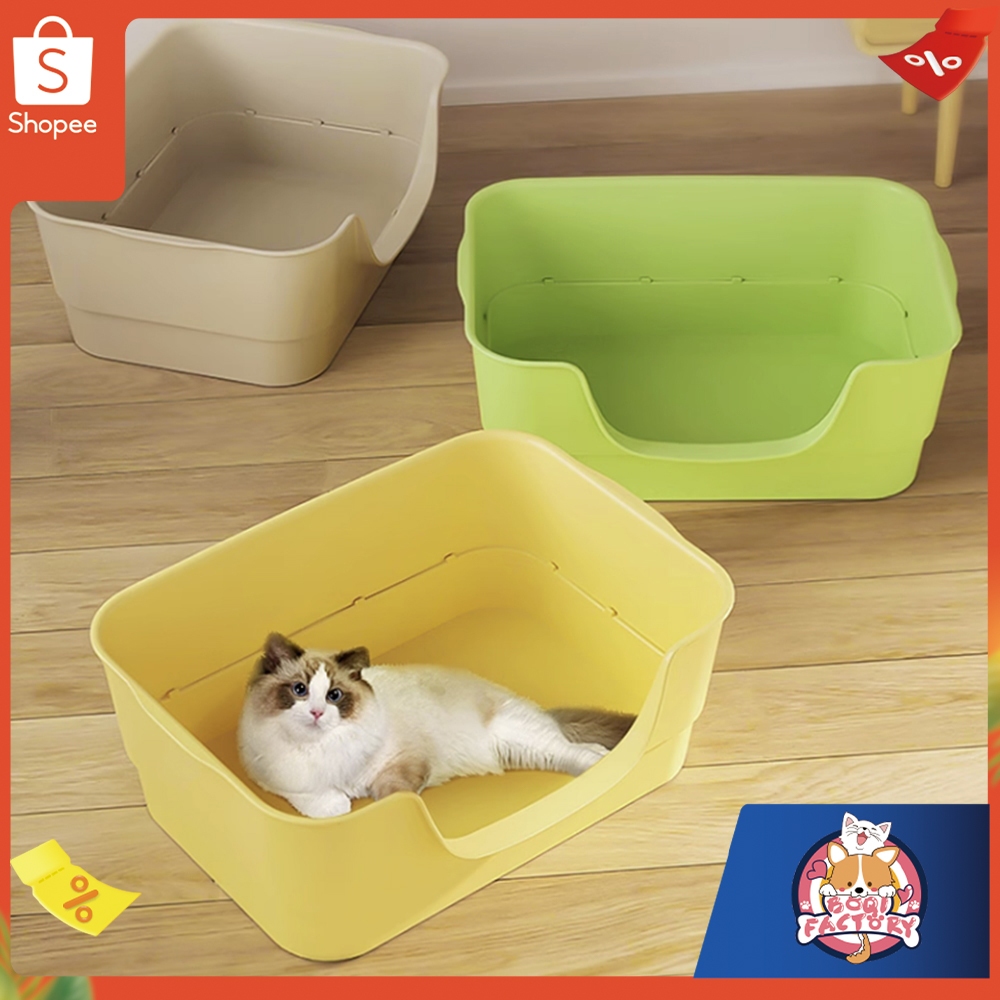 Boqi Factory กระบะทรายแมว ห้องน้ำแมว ขอบสูงกันกระเด็น พร้อมที่ตัก ขนาดใหญ่ Chocbox | Shopee Thailand