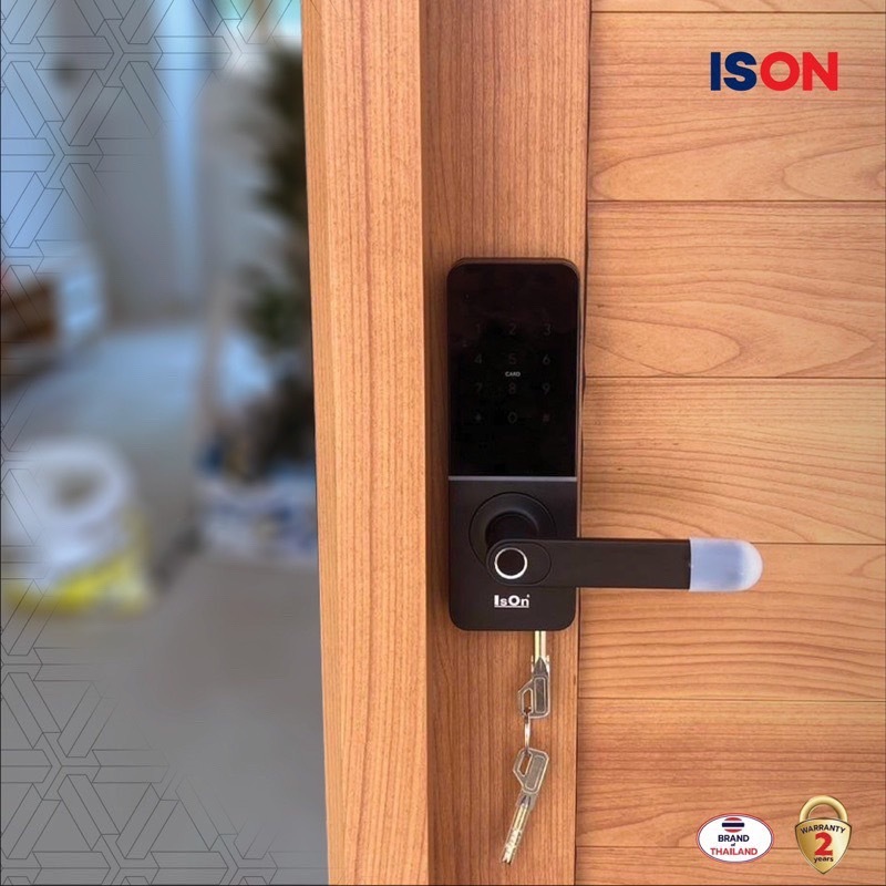 ISON No.DLH-9992BL Digital Door Lock กุญแจประตูดิจิตอล ติดตั้งแทนลูกบิด ...