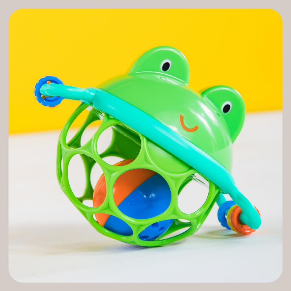 Bright Starts OBall Jingle & Shake Pal Frog Ball โอบอลกลิ้งเขย่ารูปกบ ...