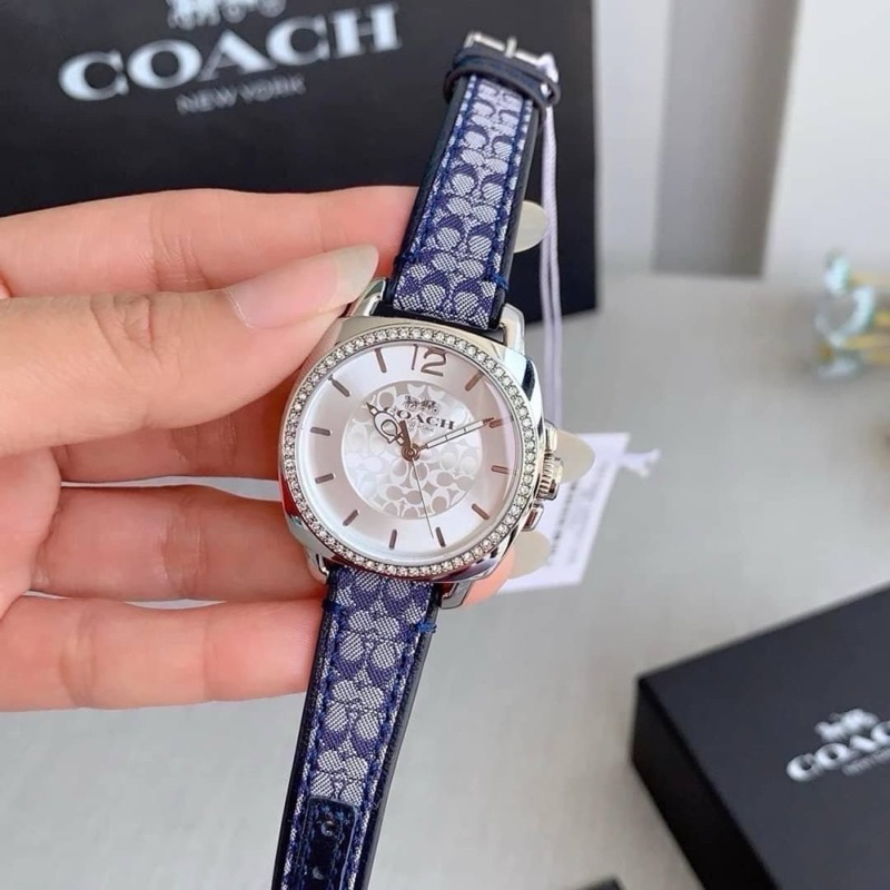 (ผ่อน0%)นาฬิกา COACH Women's 14503149 Boyfriend Signature Fabric ...