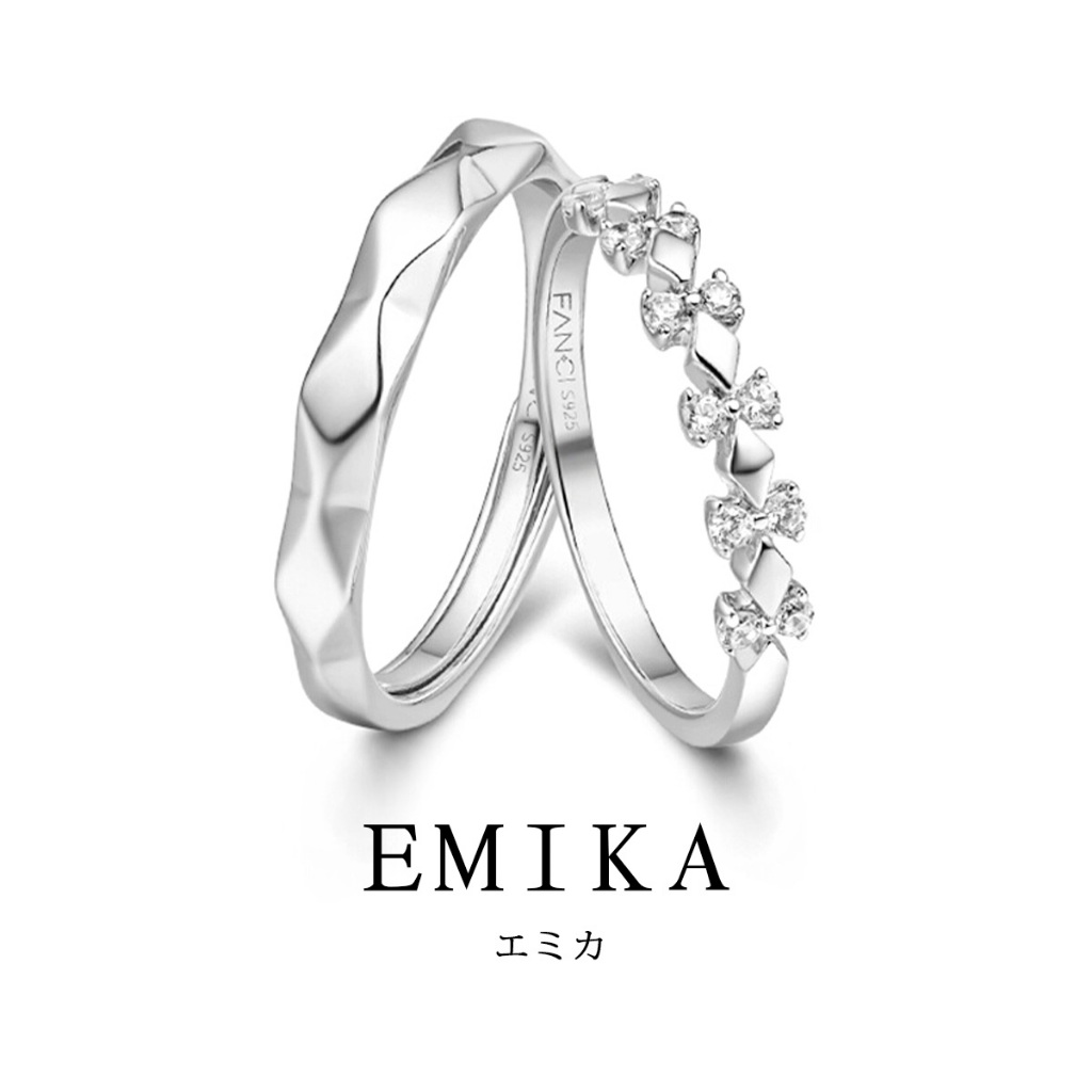 Emika แหวนคู่ชุบทอง 18k 2 แหวนปรับได้ แหวนแฟชั่นสูง ของขวัญวันเกิดที่ดี ...