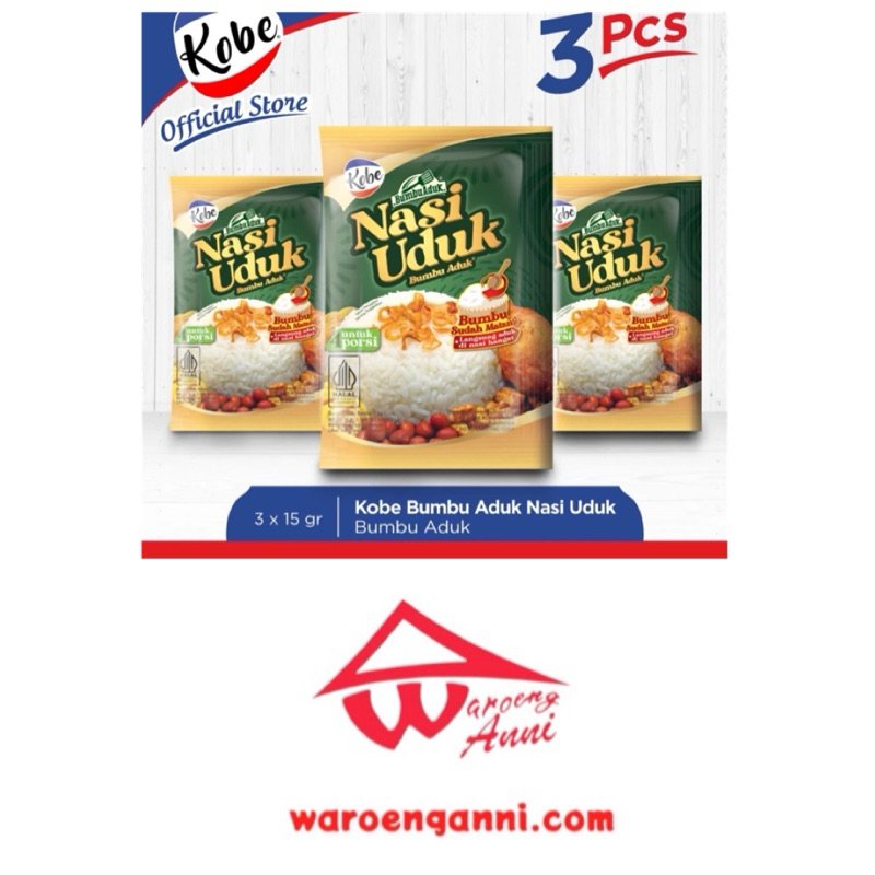 Indonesia Kobe Bumbu Instant Nasi Uduk 15 gr x3 pc / Kobe Coconut Milk ...