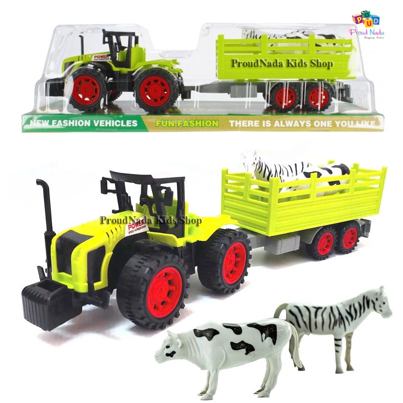 ProudNada Toys ของเล่นเด็ก รถฟาร์ม รถขนสัตว์ GRAVITY POWER TRACTOR NO ...