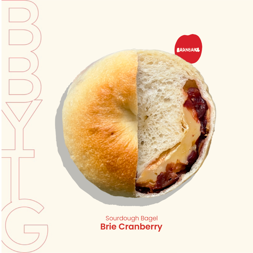 BG05: Sourdough Brie & Cranberry Bagel (เบเกิลไส้บรีชีส แครนเบอร์รี่ ...