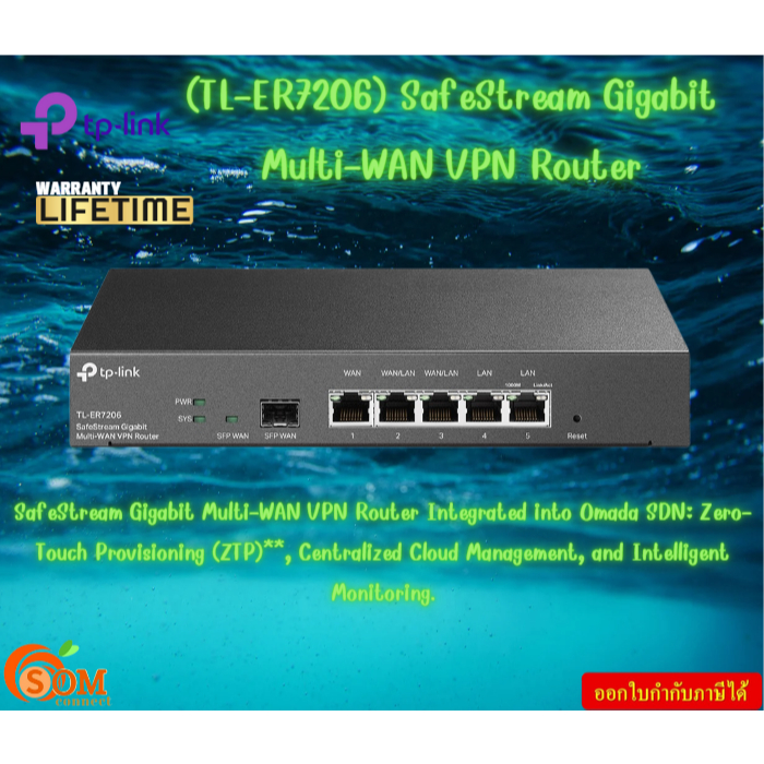 TP-LINK (TL-ER7206) SafeStream Gigabit Multi-WAN VPN Router รับประกัน ...