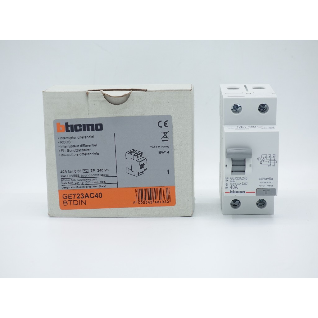 ตัวกันไฟดูด Bticino 2P 40A 63A รหัส BT723AC40 ,BT723AC63 | Shopee Thailand