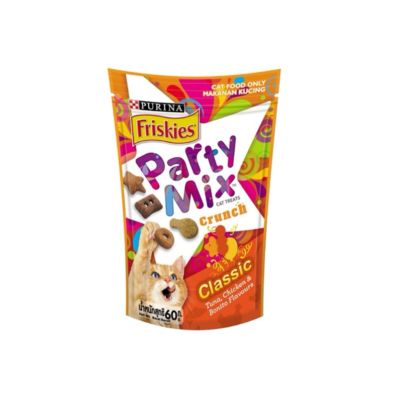 Friskies Party Mix Cat Treat ขนมแมวปาร์ตี้ มิกซ์ 60g x8ซอง | Shopee ...