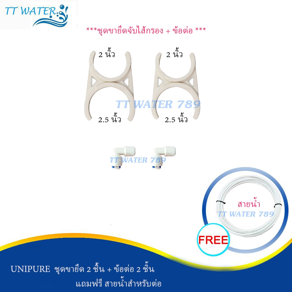 UNIPURE คลิปล๊อคไส้กรองน้ำ Duo Clip 2 ชิ้น พร้อมข้อต่อ 2 ชิ้น แถมฟรี ...