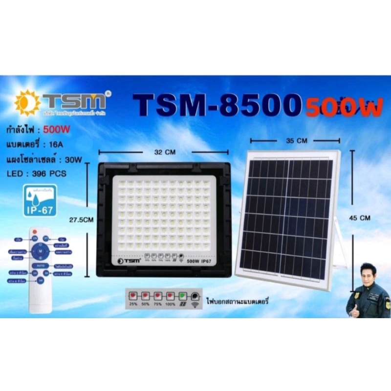 สปอตไลท์โซล่าเซลล์ TSM-8500 500วัตต์ TSM-8800 800วัตต์ | Shopee Thailand