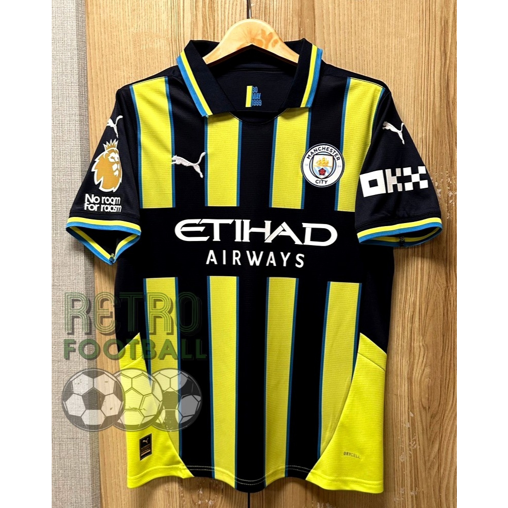 เสื้อฟุตบอล ทีม แมนซิตี้ 3A เกรดแฟนบอล Away ชุดเยือน ปี 24/25 ฟลู ...