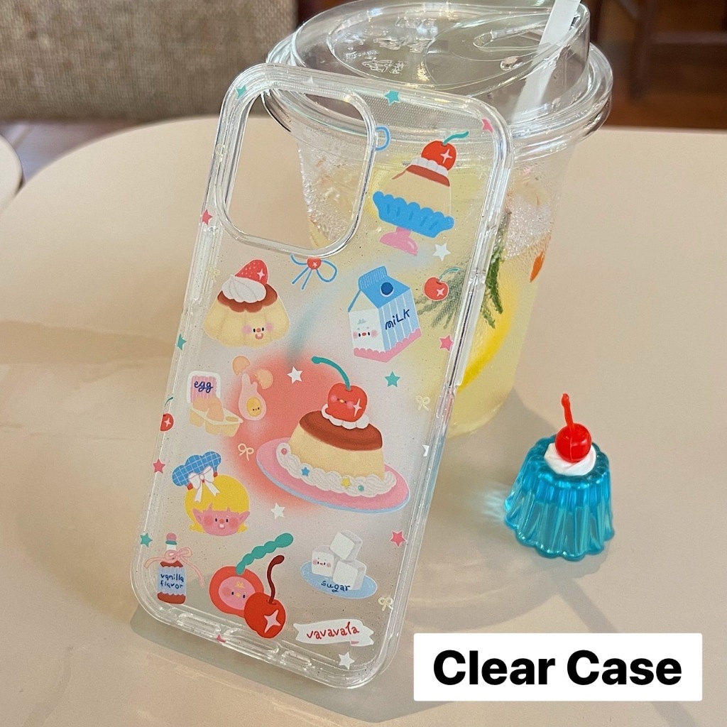 เคสสำหรับไอโฟน ลาย Pudding (พื้นหลังใส) - Dual Guard เคสใส 2 ชั้น ...