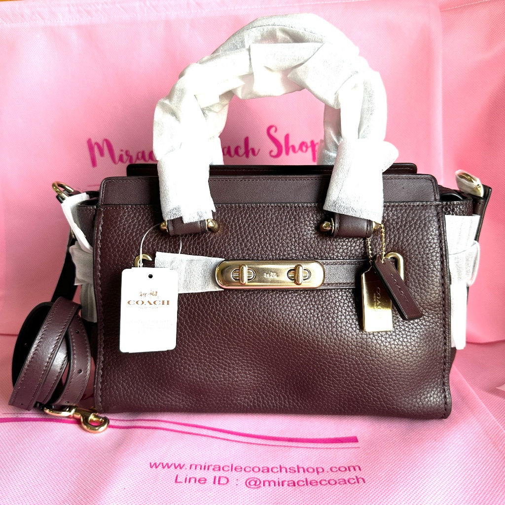 กระเป๋าถือ Coach แท้ มีตำหนิด้านใน ลดราคาล้าง stock COACH 87295 SWAGGER 27 IN PEBBLE LEATHER BAG ...