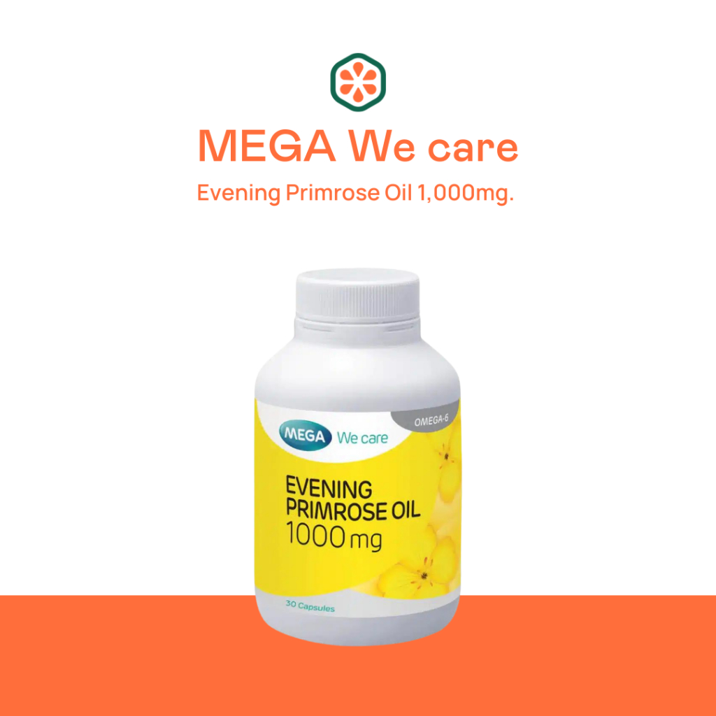 Mega we care Evening Primrose Oil 1,000mg. ( 100 แคปซูล ) น้ำมันอีฟนิ่ง ...