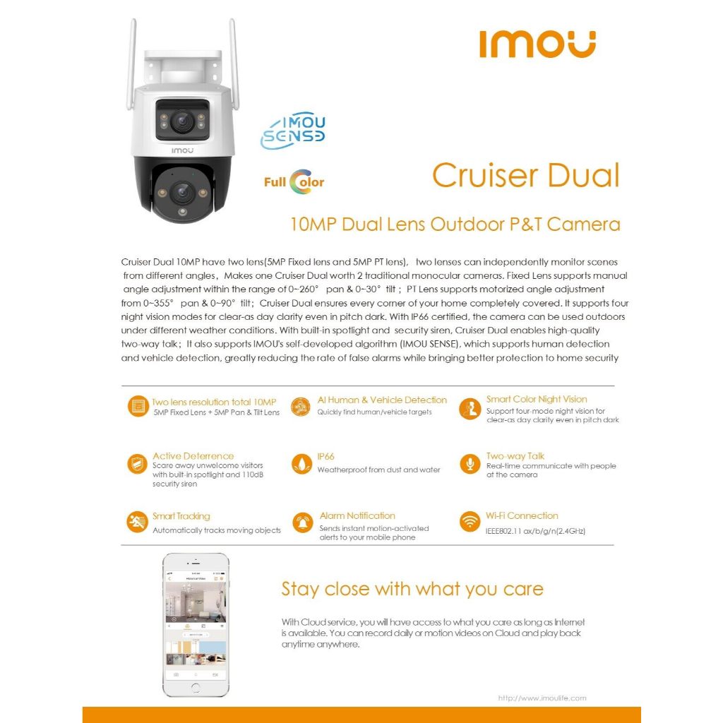 Imou กล้องวงจรปิด 10MP (5MP + 5MP) คุยโต้ตอบได้ ตั้งค่าภาพสี24ชม. ...