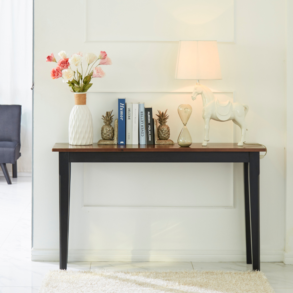 โต๊ะคอนโซล Console Table 2 tone Walnut-Black📌สินค้ามีตำหนิ📌 | Shopee ...
