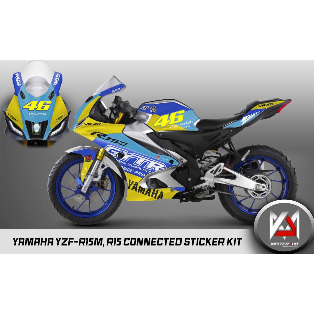 (Mr.AM) ชุดสติ๊กเกอร์ [เกรด Premium] Yamaha YZF-R15 V4 2022 (VR VR/46 ...