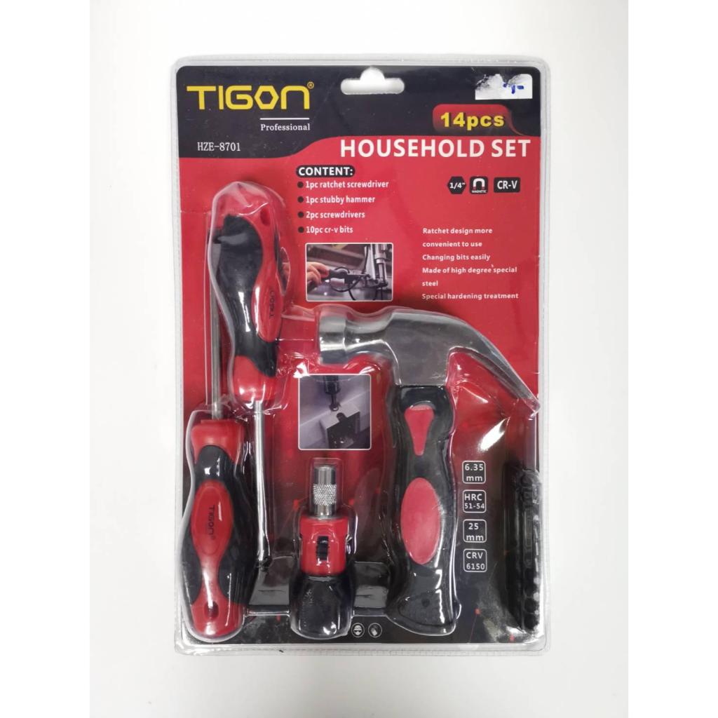 TIGON ชุดเครื่องมือเอนกประสงค์ 14 ชิ้น HOUSEHOLD SET รุ่น HZE-8701 ...