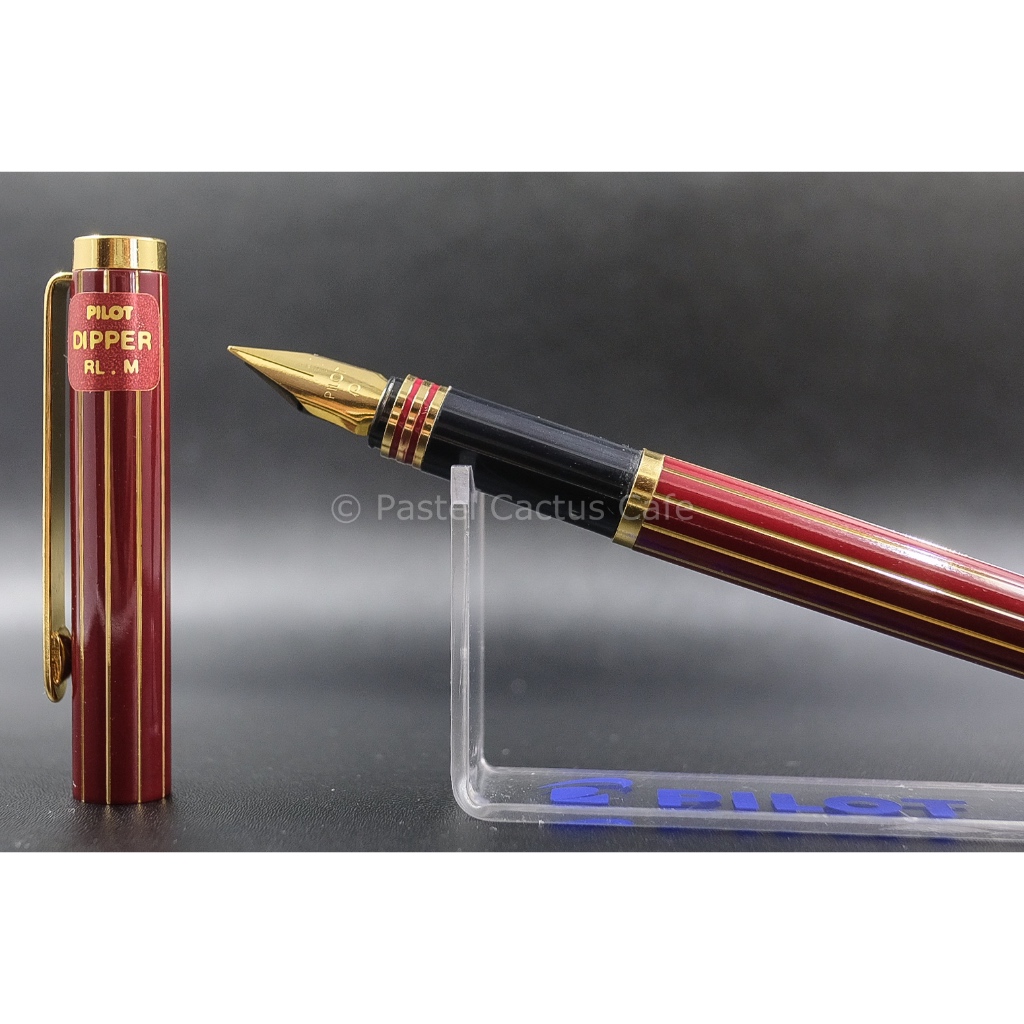 Pilot “Dipper” Red Stripe M Nib Fountain Pen 1980s Vintage NOS Rare ...