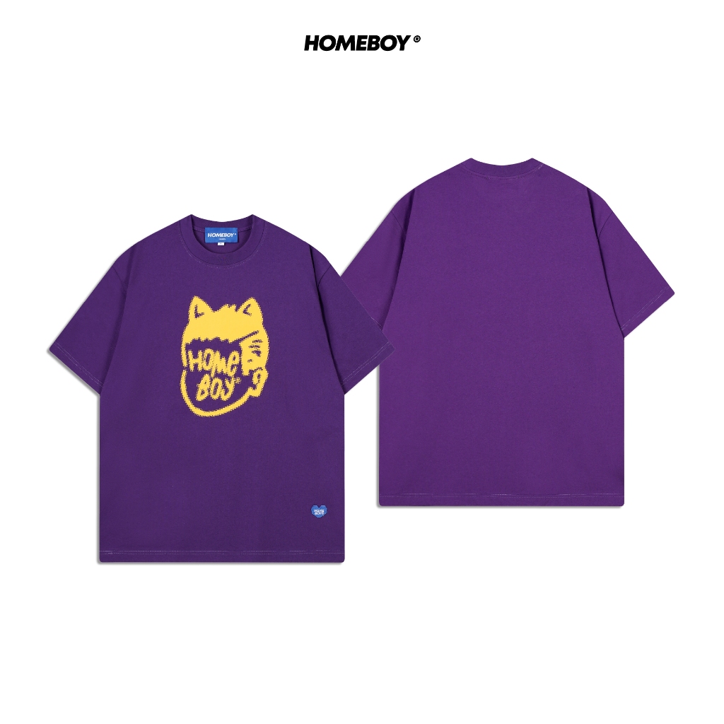 HOMEBOY เสื้อยืด UNISEX ลาย HB.FACE.BOY - PURPLE | Shopee Thailand
