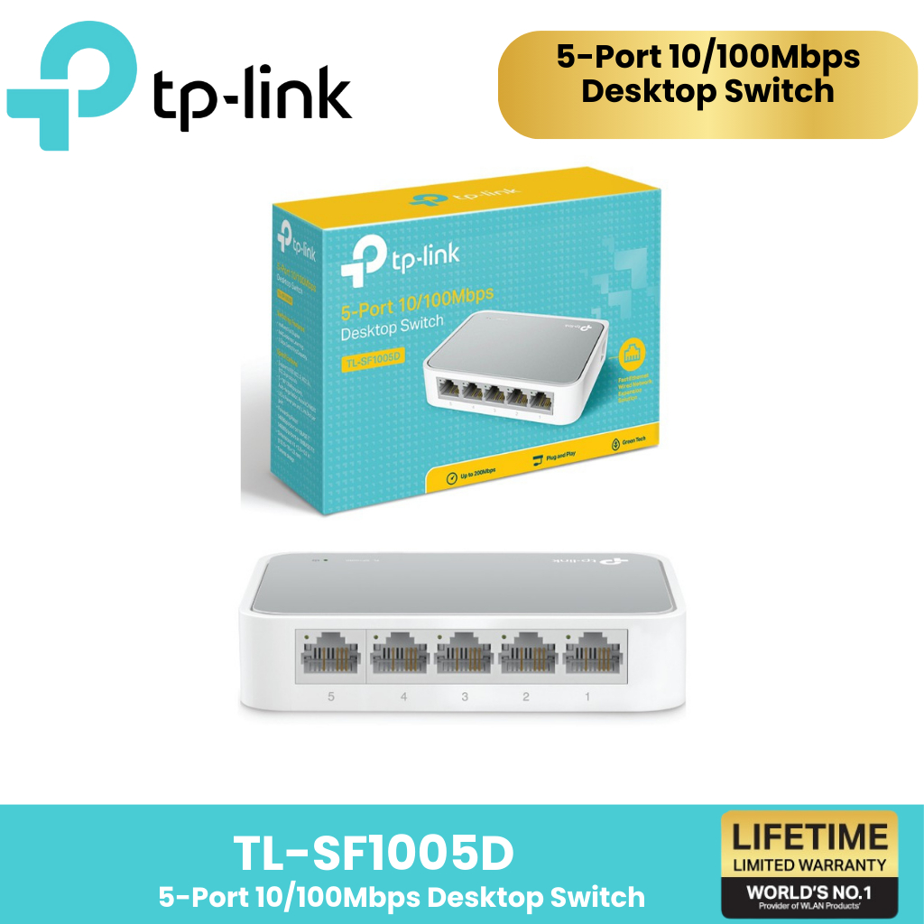 TP-Link TL-SF1005D (5-Port 10/100Mbps Desktop Switch) | Shopee Thailand