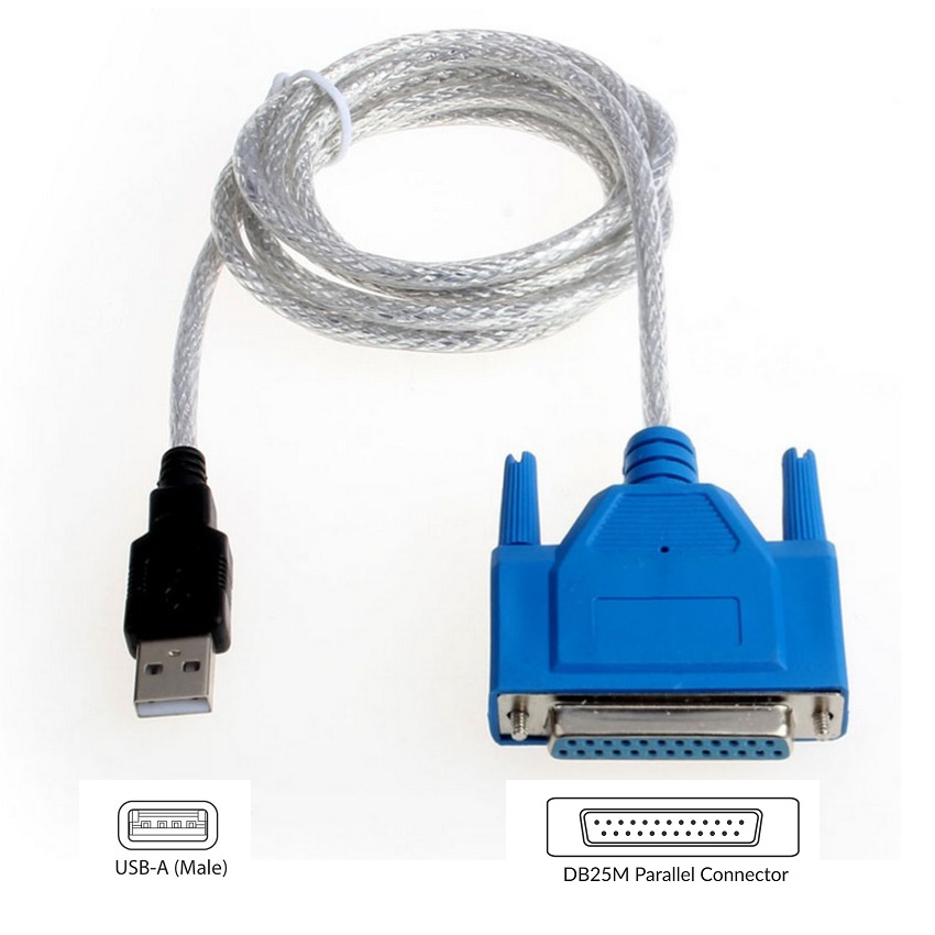 สายแปลง USB to Printer DB25 25-Pin Parallel Port Cable Adapter ( USB To ...