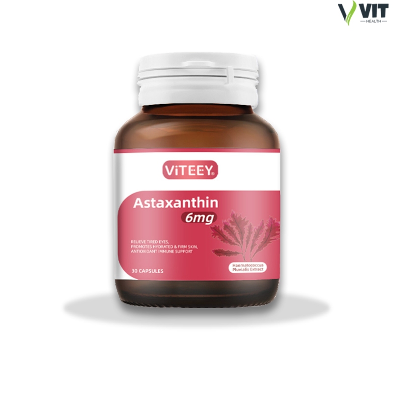 VITEEY 6 MG ASTAXANTHIN แอสต้าแซนธีน แอสต้าแซนทีน สาหร่ายสีแดง ต้านอนุมูลแอสตาแซนธิน 6 มก. ...