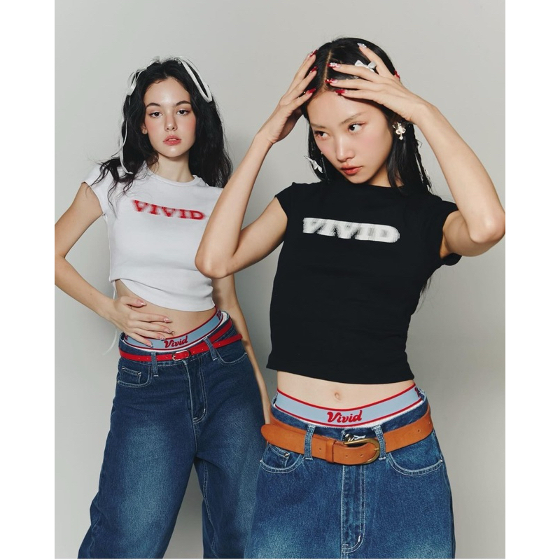 (โค้ดลด20-30% สูงสุด1,000)New in pack! เสื้อยืดครอป แบรนด์ Vividvibe.co ...