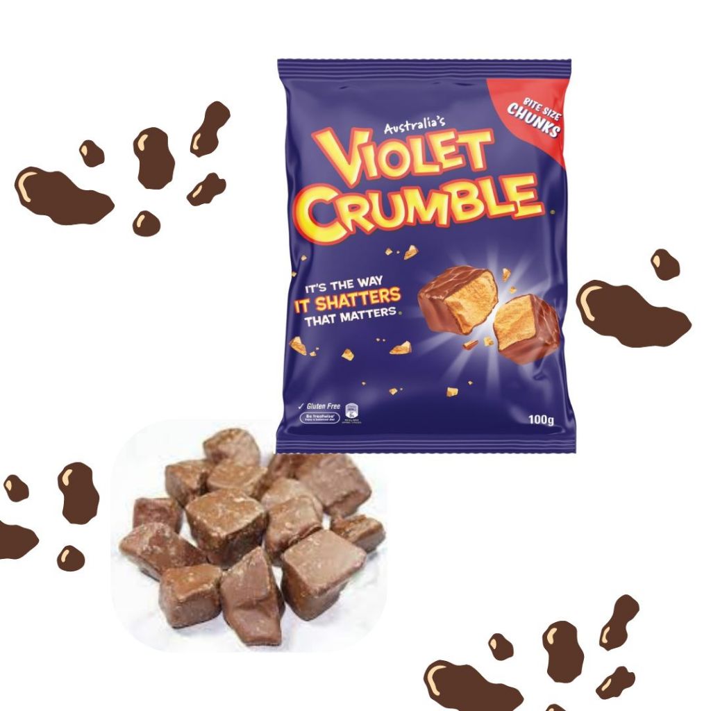 Australia's Violet Crumble bite cube in milk choc น้ำหนัก 100 กรัม BBF ...