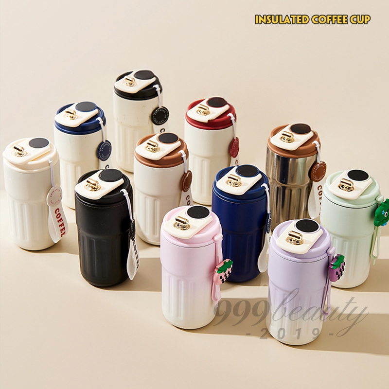 สวยงาม แก้วกาแฟสเตนเลส 304 ฉนวนกันความร้อน 500 มล. ของขวัญคู่รัก แบบ ...