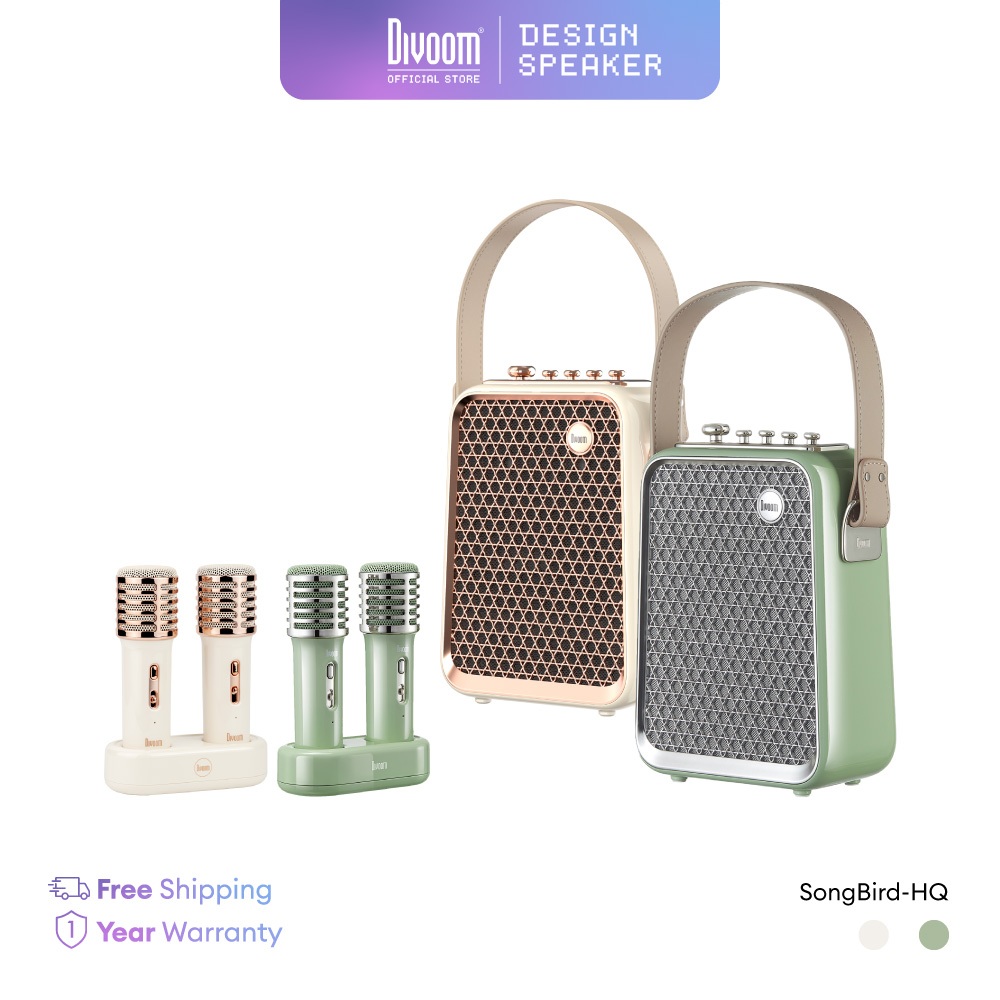 ลำโพงพร้อมไมโครโฟน Divoom SongBird-HQ - White / Green | Shopee Thailand