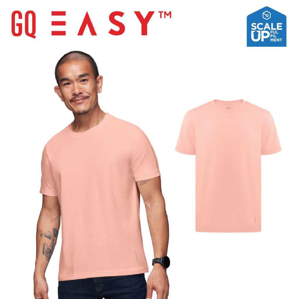 GQ Easy T-Shirt เสื้อยืดจีคิว ดับกลิ่น สีพีช ของแท้ 💯% | Shopee Thailand
