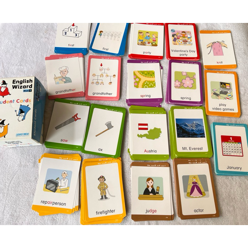 แฟลชการ์ดคำศัพท์ภาษาอังกฤษ English Wizard Blue A Set Aeon Kids Student ...
