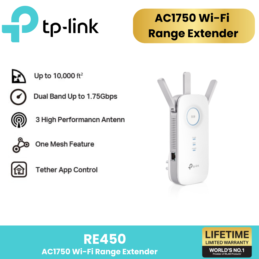 TP-Link RE450 AC1750 Repeater ตัวขยายสัญญาณ WiFi (Wi-Fi Range Extender ...