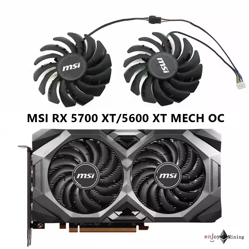 พัดลมการ์ดจอ MSI RX 5700 XT 5600 XT MECH OC Graphics Card Fan ...